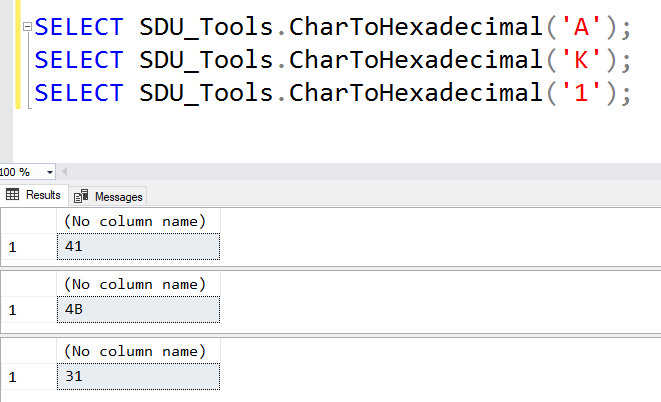 SDU Tools: Character to Hexadecimal in T-SQL - The Bit Bucket SDU Tools: Character to Hexadecimal in T-SQL - The Bit Bucket