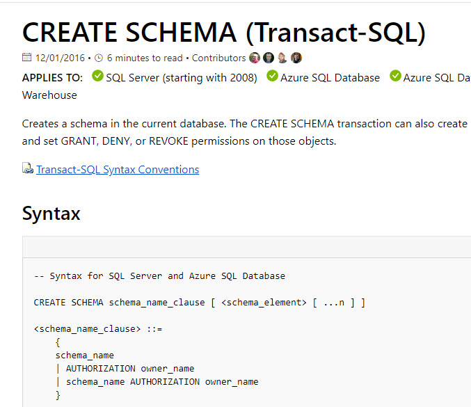 SQL: Should we use schemas other than dbo in SQL Server databases? (Part 1) - The Bit Bucket