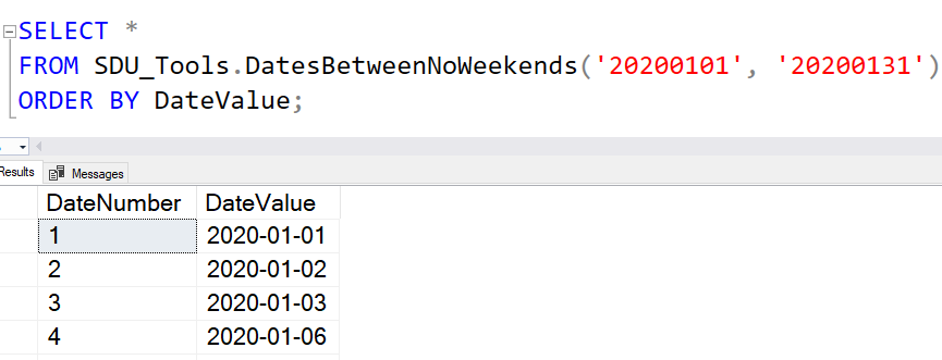 SDU Tools: Dates Between No Weekends - The Bit Bucket