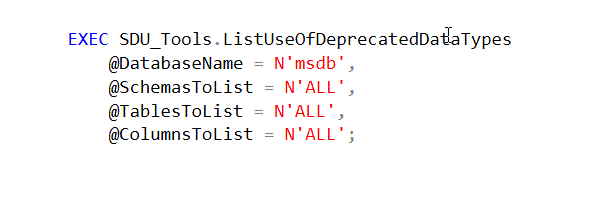 Sdu Tools List Use Of Deprecated Data Types In A Sql Server Database Updated The Bit Bucket