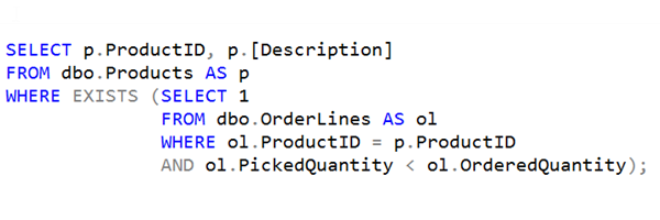 T Sql 101 119 Checking For Existence With Exists Subqueries The Bit 7032