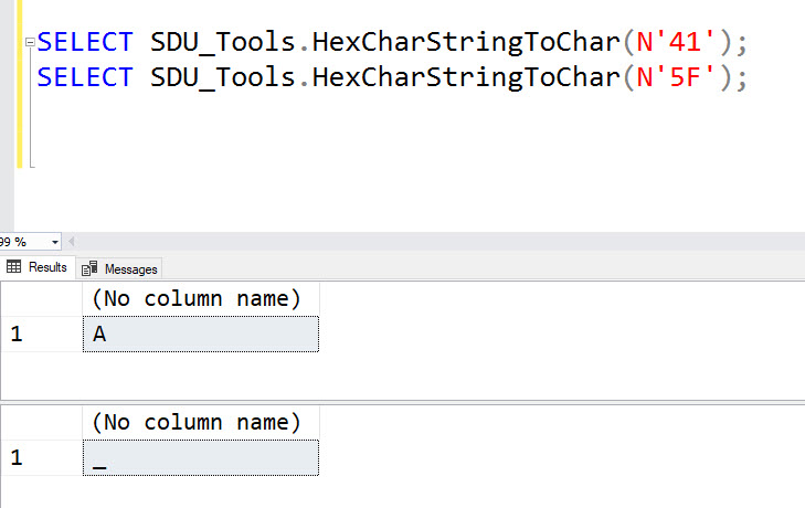 Sdu Tools Convert A Hexadecimal Character String To A Character In T Sql The Bit Bucket