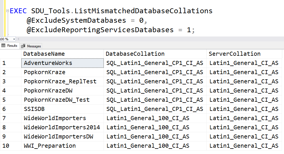 SDU Tools: List Mismatched Database Collations in SQL Server - The Bit Bucket