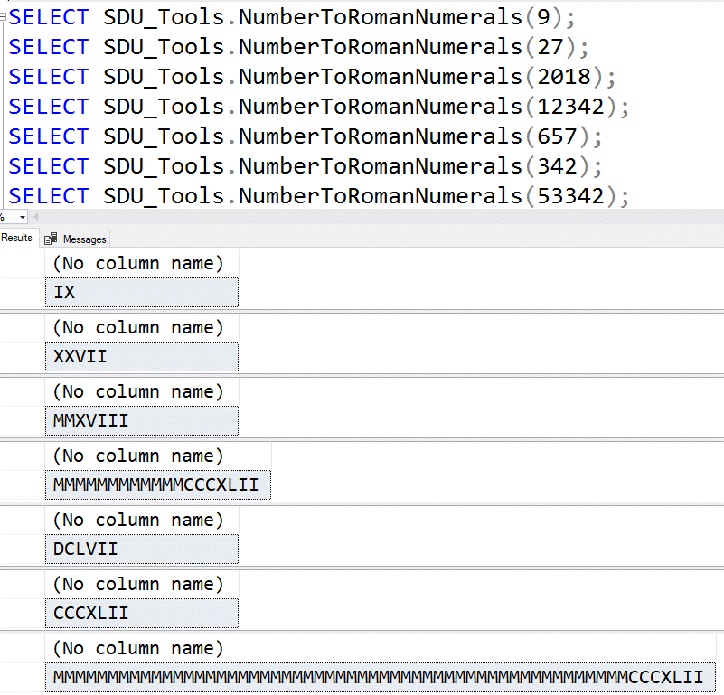 SDU Tools: Number to Roman Numerals in SQL Server - The Bit Bucket