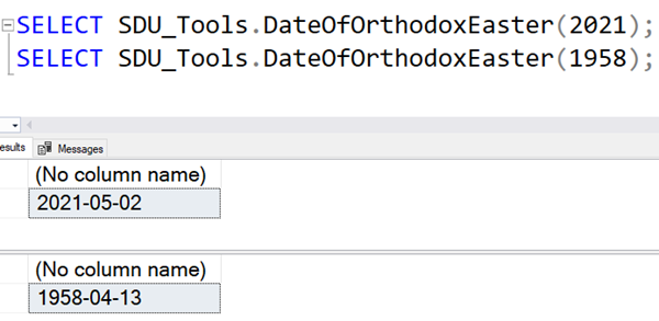 SDU Tools: Date of Orthodox Easter in SQL Server T-SQL - The Bit Bucket