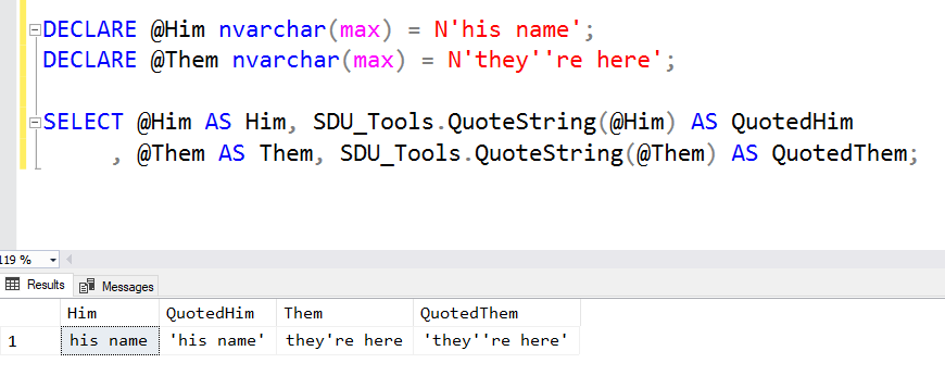 SDU Tools: Quote a T-SQL String - The Bit Bucket