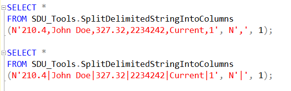 SDU Tools: Split a Delimited String (like a CSV) Into Columns Using T-SQL - The Bit Bucket
