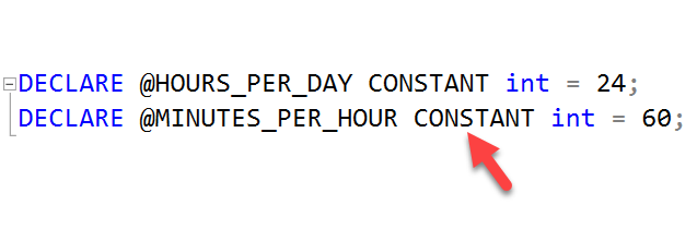 SQL: T-SQL really needs Constants - The Bit Bucket
