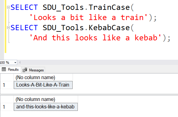 SDU Tools: TrainCase and KebabCase in T-SQL - The Bit Bucket
