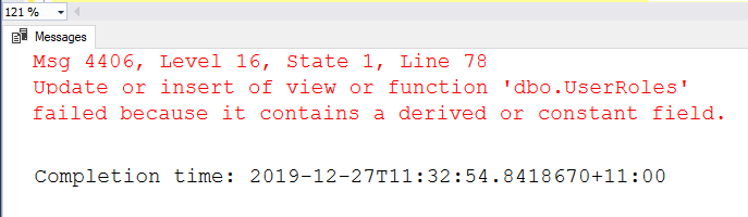 SQL: Update or insert of view or function 'xxx' failed because it ...